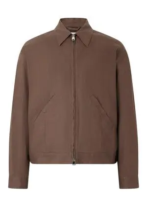 VALSTAR Stan Linen Bomber Jacket - Brown