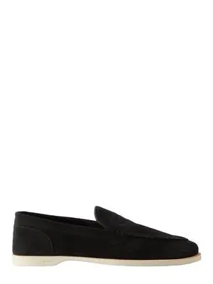 John Lobb Pace Suede Loafers - Black