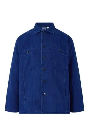 Blue Blue Japan Textured-cotton Overshirt - Blue