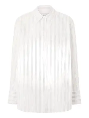 TWP Big Joe Striped Cotton-Poplin Shirt White