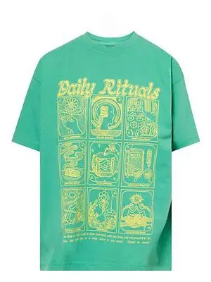 DAMSON MADDER Graphic-print Cotton T-shirt - Green