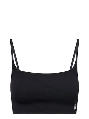 Free People Tighten Up Mini Ribbed Sports Bra - Black