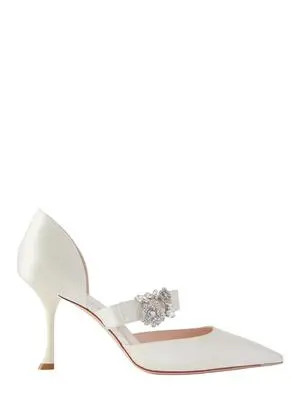ROGER VIVIER Roger Vivier Mini Bouquet 85 Satin Pumps Neutrals