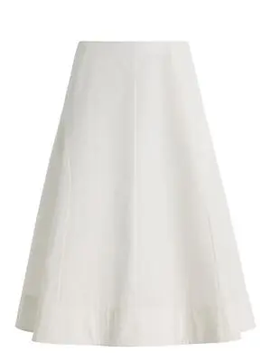 Khaite Artin Organic Cotton Midi Skirt - White