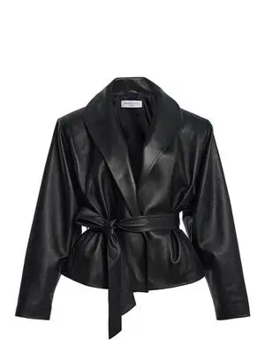 Françoise Leather Madeleine Jacket - Black