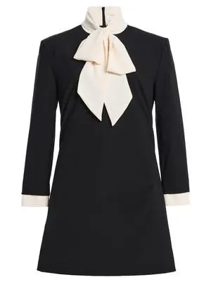 Françoise Wool Mini Dress - Black