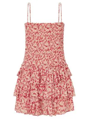 MARANT ETOILE Elodie Floral-print Mini Dress - Red
