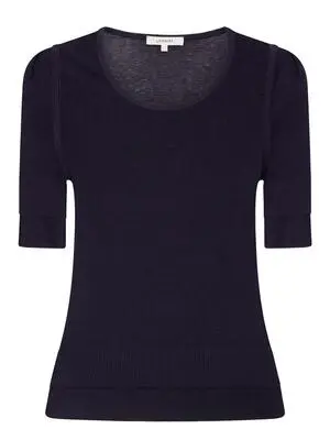 LEMAIRE Trompe L'Oeil Knitted T-Shirt Navy
