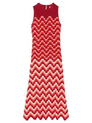 Escvdo Cuenca Crocheted Maxi Dress - Red