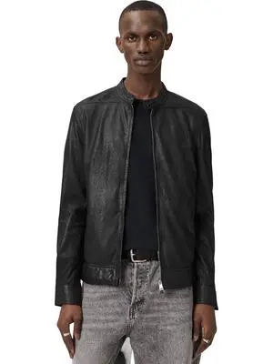 ALLSAINTS Colt Slim Fit Leather Jacket - Black