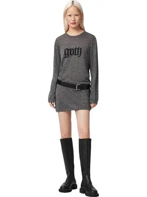 ALLSAINTS Deetz Metallic Mini Dress - Silver