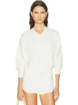 Eterne Eterne Cropped V-Neck Sweatshirt Bone