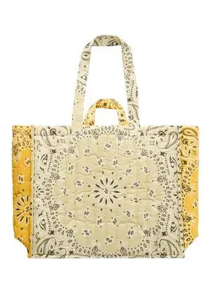 CALL IT BY YOUR NAME Maxi Cabas Quilted Bandana-print Cotton Tote - Neutrals