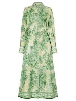 ALEMAIS Sara Belted Maxi Dress - Green