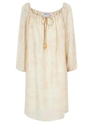 Bernadette Bonnie Floral-print Lyocell-blend Mini Dress - Neutrals
