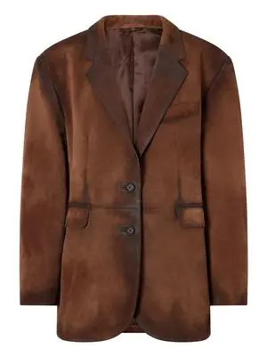Acne Studios Distressed Suede Blazer - Brown