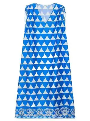 Malìparmi V-Neck Midi Dress Blue