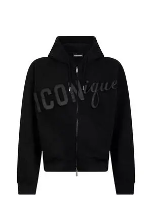 Dsquared2 Hooded Zip-up Sweatshirt - Black
