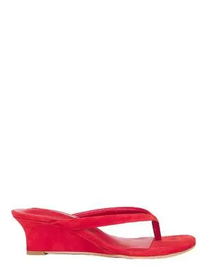 TONY BIANCO Suede Wedge Sandal - Red