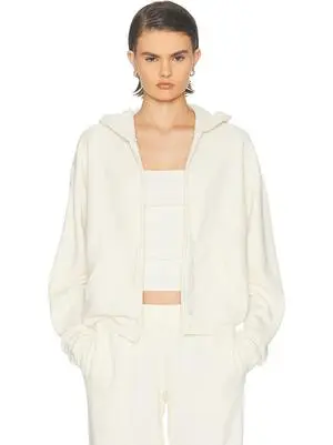 SKIMS French Terry Zip Up Hoodie - Ecru
