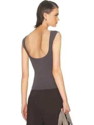 ST. AGNI Organic Cotton Ballerina Top - Soot