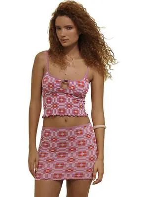CELANDINE Seamless Mini Skirt - Purple Pattern