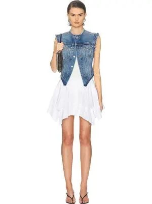 Alexander Wang Prestyle Combo Vest Dress - Vintage Marbled Blue