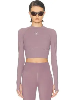 Adidas By Stella McCartney Long Sleeve Cropped Top - Legacy Purple