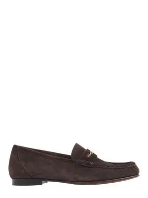 Chloé Suede Loafers With Gold-tone Chain Detail - Burnt Wood