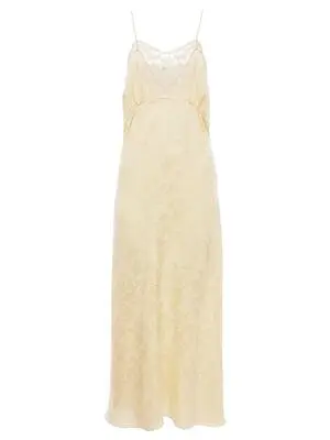 Chloé Thin-strap Jacquard & Lace Midi Dress - Powder Yellow