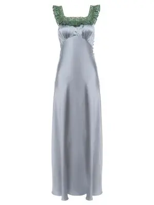 Chloé Sleeveless Column Dress With Lace Details - Ash Blue