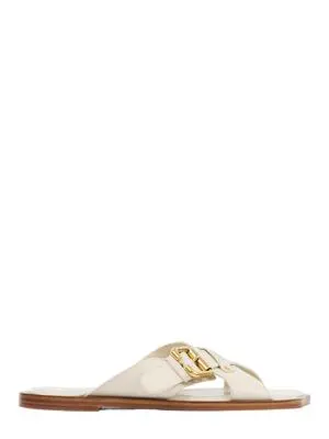 Chloé Nil Leather Slides - Eggshell