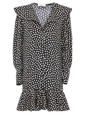 Chloé Long-sleeve Mini Dress - Black / Beige
