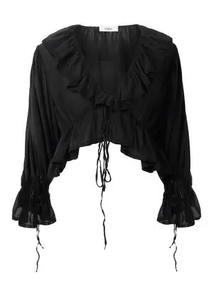 CHLOÉ Cropped V-Neck Top