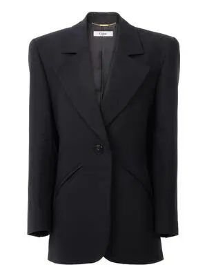 Chloé Oversized Tailored Crêpe Jacket - Black