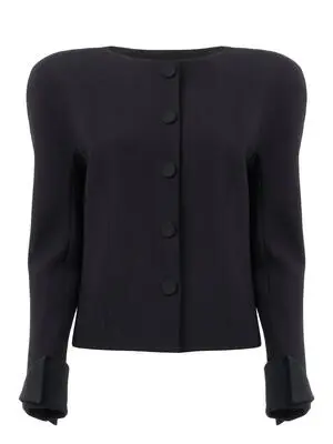 Chloé Fitted Wool Crêpe Jacket - Black