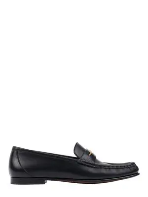 Chloé Loafers With Gold-tone Chain Detailing - Black