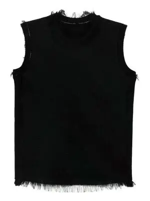 JNBY Fringed Knit Vest Top - Black