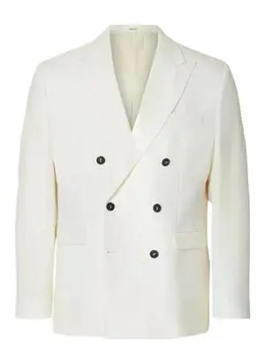 SELECTED Double-breasted Blazer - Neutrals