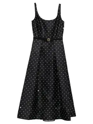 Elie Saab Polka-dot Midi Dress - Black