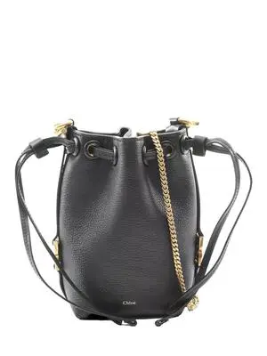 Chloé 2010s Micro Marcie Leather Bucket Bag Black