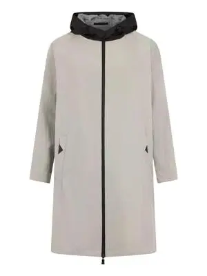 Herno Hooded Zip-fastening Coat - Neutrals