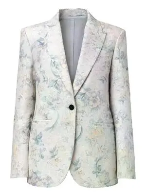 FORTE_FORTE Floral-print Single-breasted Blazer - Neutrals