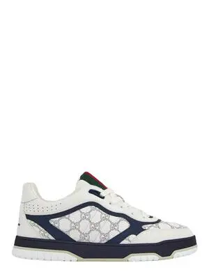 Gucci ReWeb GG Pebbled Leather Sneakers White/dark Blue