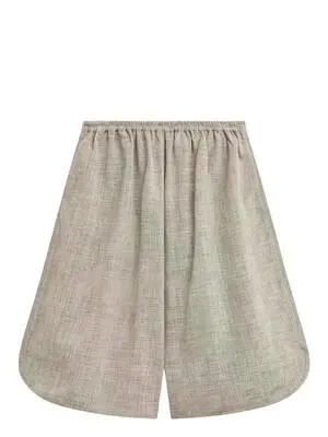 THE FRANKIE SHOP Elasticated Waist Curved Hem Shorts - Neutrals