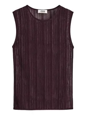 COS COS Sheer Lace-Knit Tank Top