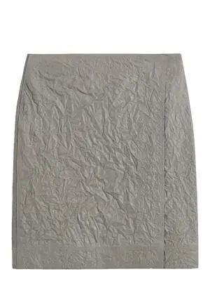 Cos Textured-leather Wrap Skirt - Gray