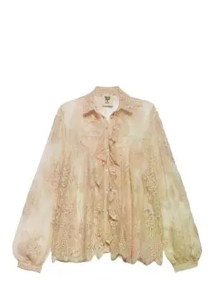 ANIYE BY Lace-detail Ruffled Shirt - Neutrals