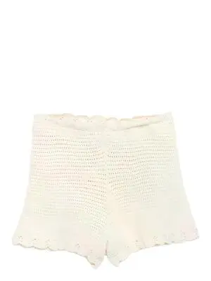 Posse Dylan Crocheted Mini Shorts - Neutrals