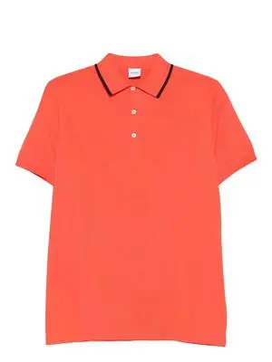Aspesi Contrast-collar Knit Polo Shirt - Orange